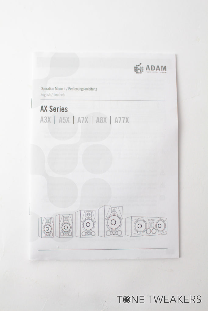 Adam Audio A3x Active Nearfield Monitors For Sale (Pair) – Tone ...