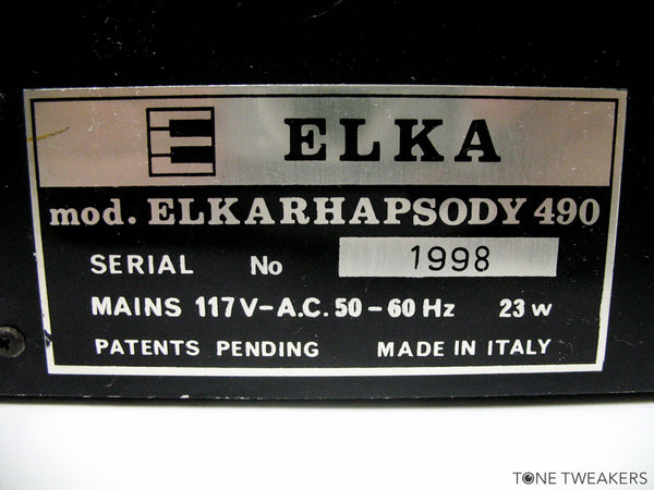 Elka Rhapsody For Sale – Tone Tweakers Inc.