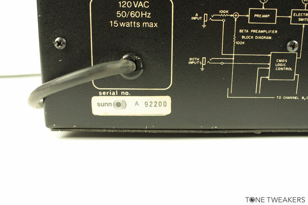 Sunn PL-20 Beta Preamplifier For Sale - Professionally Serviced – Tone ...
